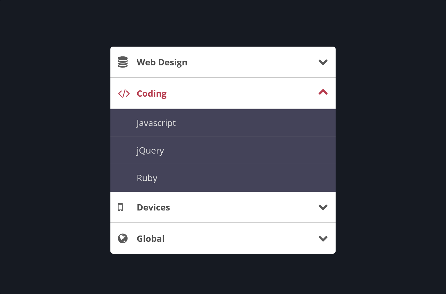 CSS Menu #8 - Code Example